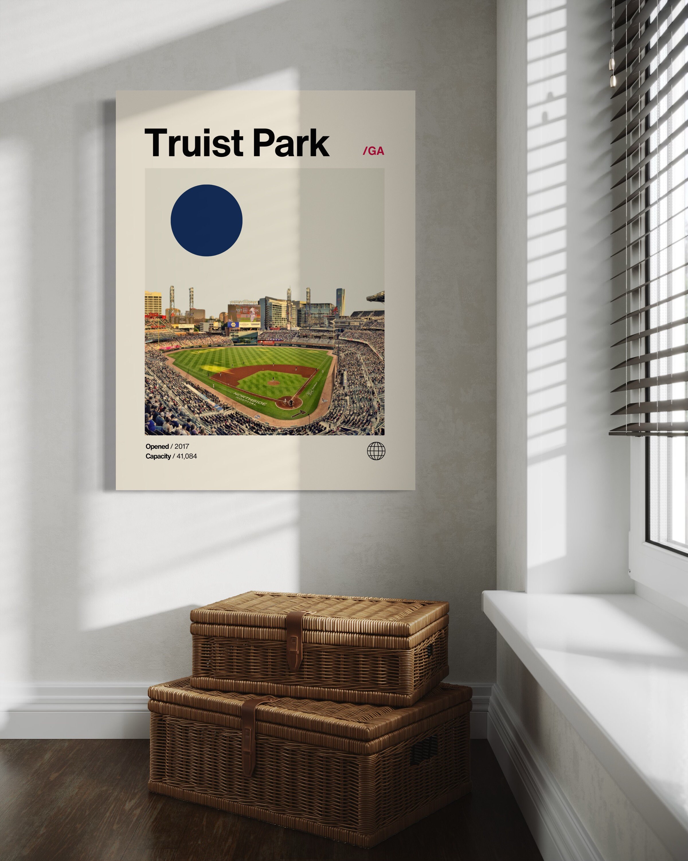 Truist Park Poster, Braves Poster, Minimalist, Helvetica, Mid-century ...