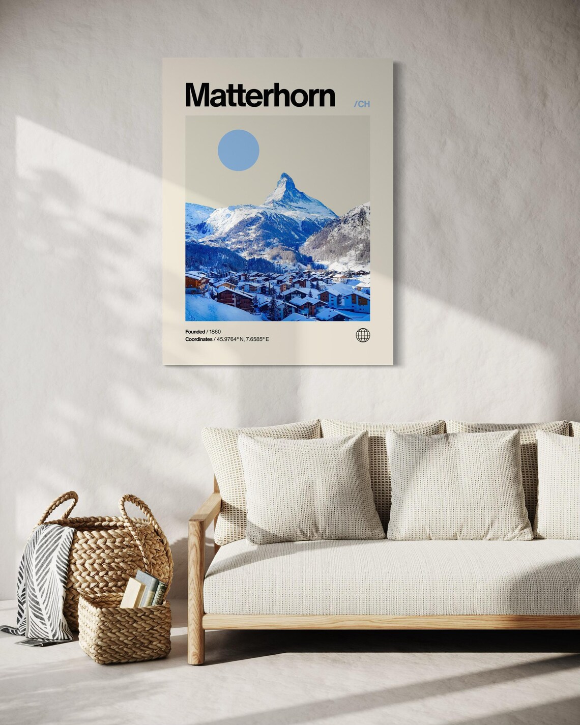 Matterhorn Poster, Minimalist, Helvetica, Mid-century Modern ...