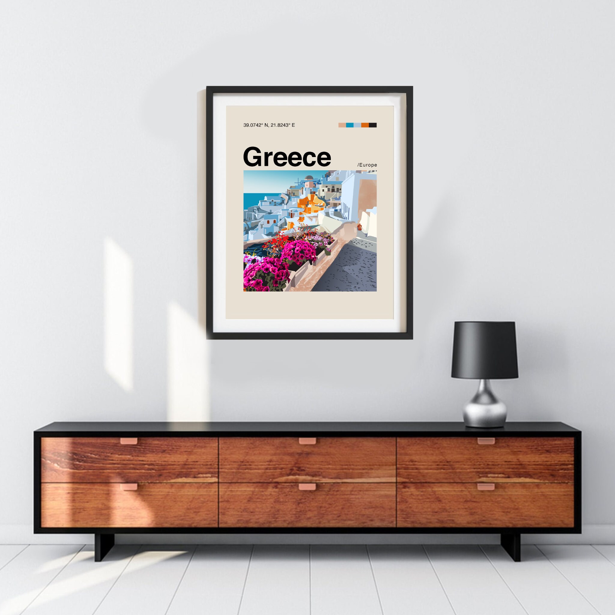 Greece Poster, Minimalist, Helvetica, Mid-century Modern, Greece Travel ...