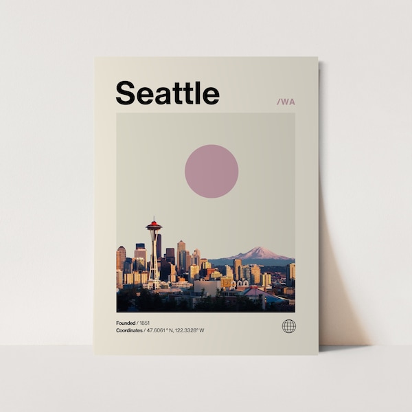 Seattle Poster - Etsy