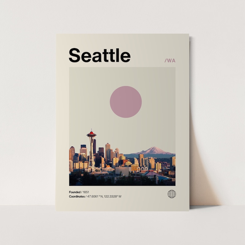 Seattle Poster - Etsy