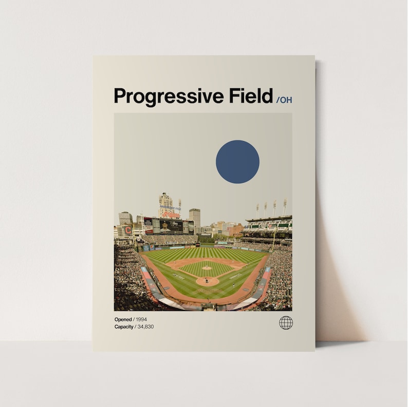 Progressive Field Poster, Guardian Poster, Minimalist, Helvetica, Mid ...