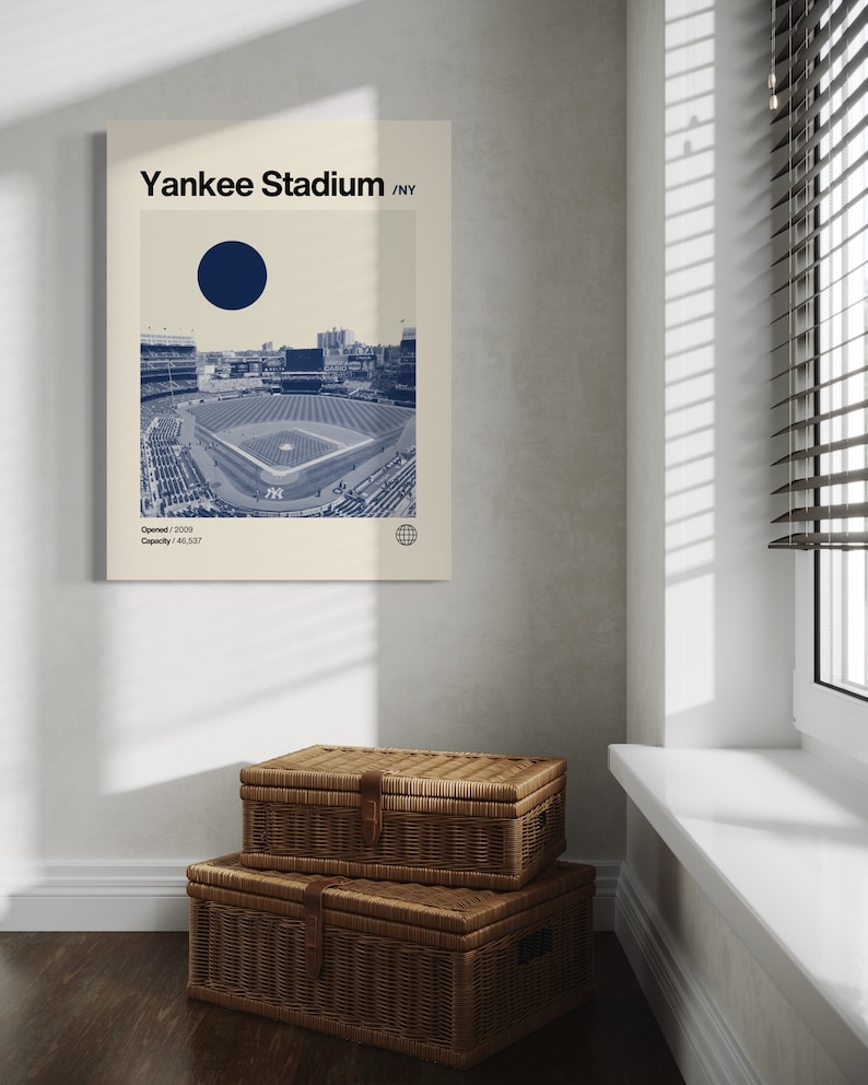 Yankee Stadium Poster, Yankee Poster, Minimalist, Helvetica, Mid ...