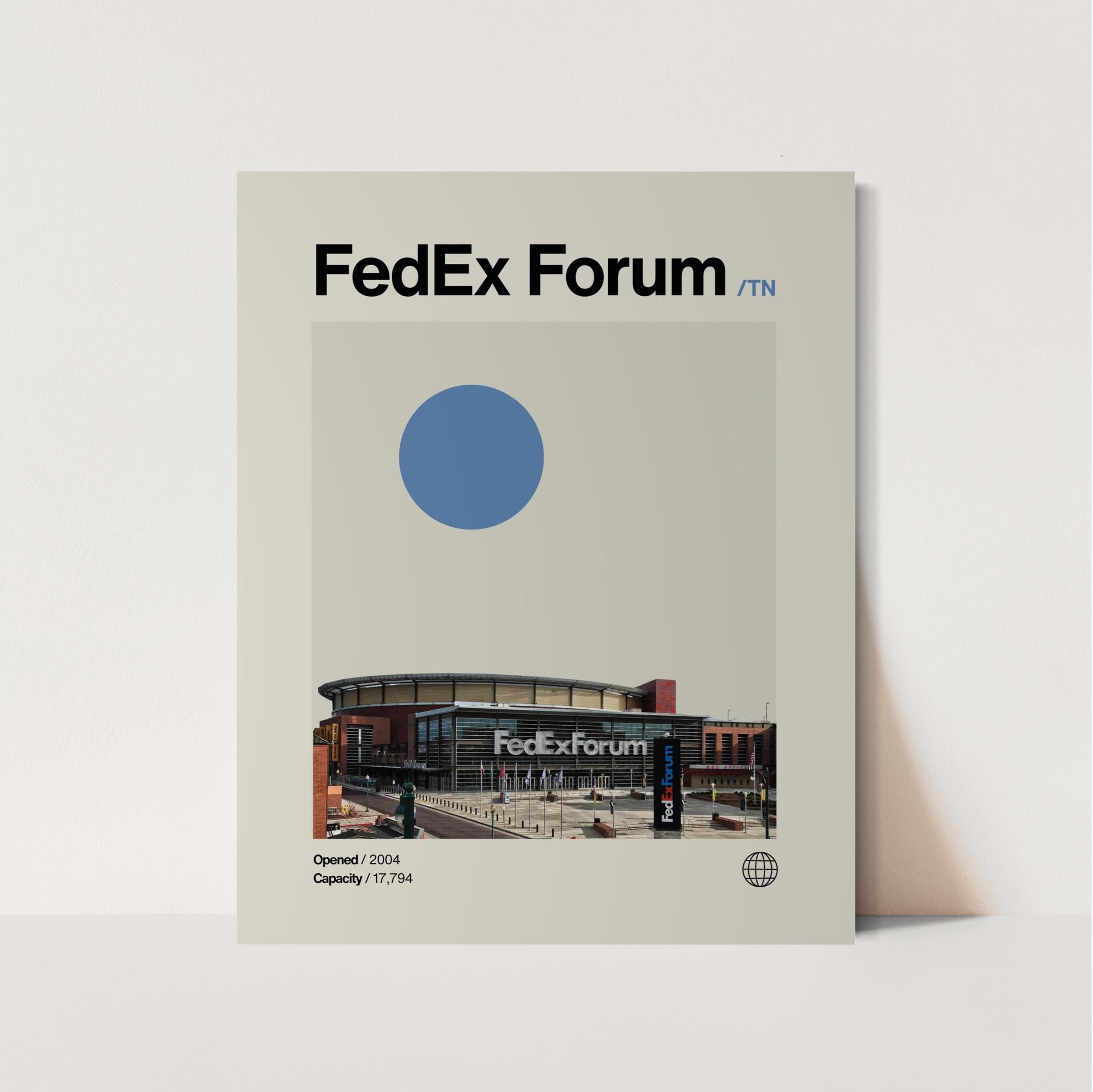Fedex Forum Poster, Grizzlies Poster, Minimalist, Helvetica, Mid ...