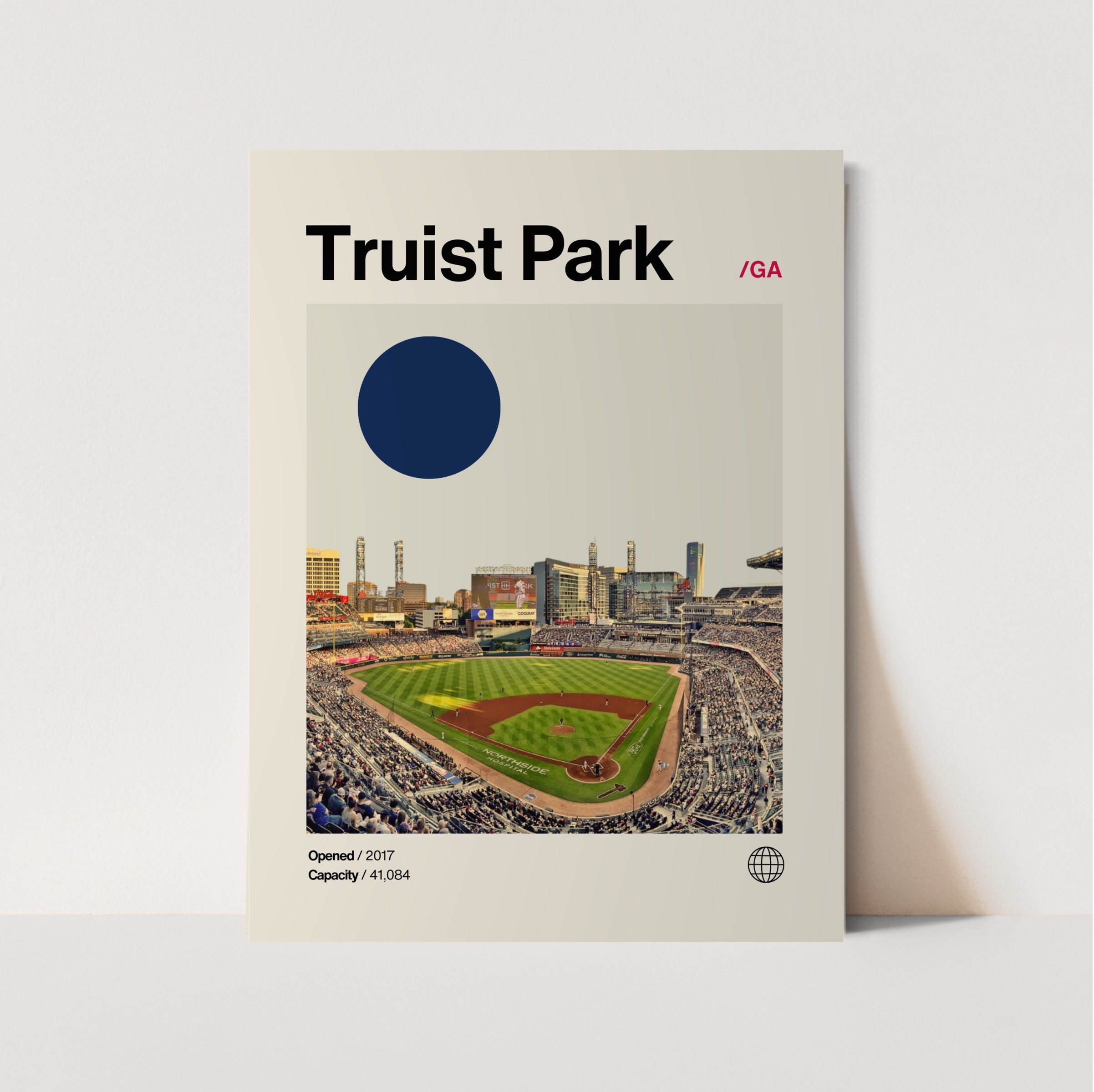 Truist Park Poster, Braves Poster, Minimalist, Helvetica, Mid-century ...