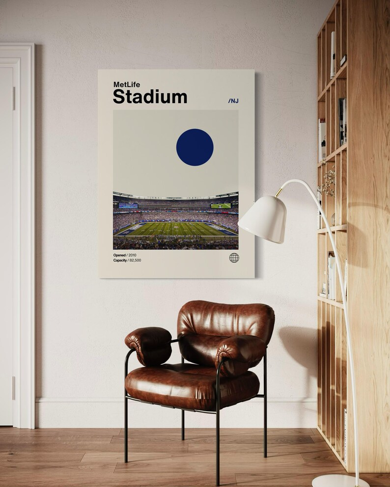Metlife Stadium Poster, Giants Poster, Minimalist, Helvetica, Mid ...