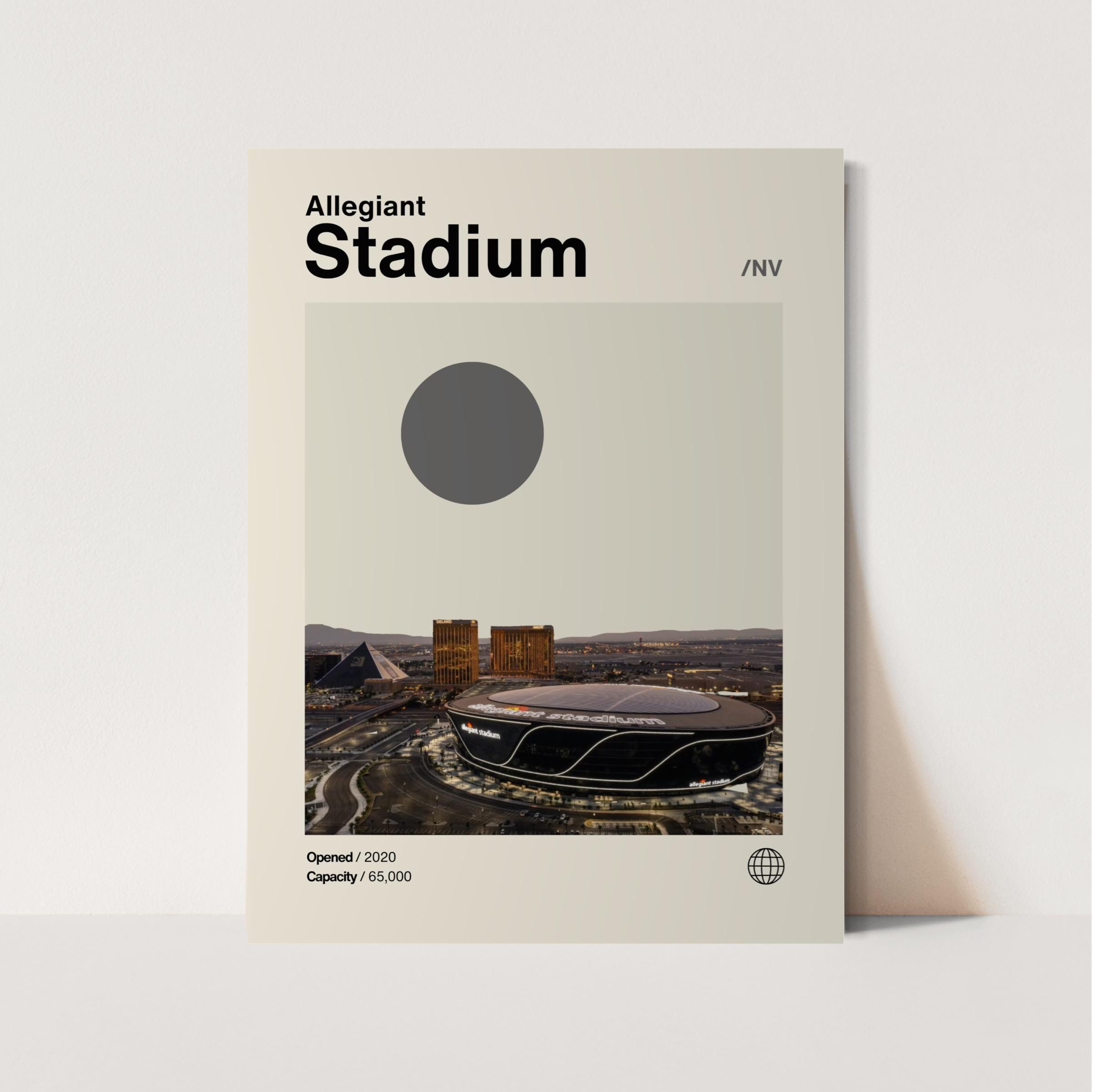 Allegiant Stadium Poster, Raiders Poster, Minimalist, Helvetica, Mid ...