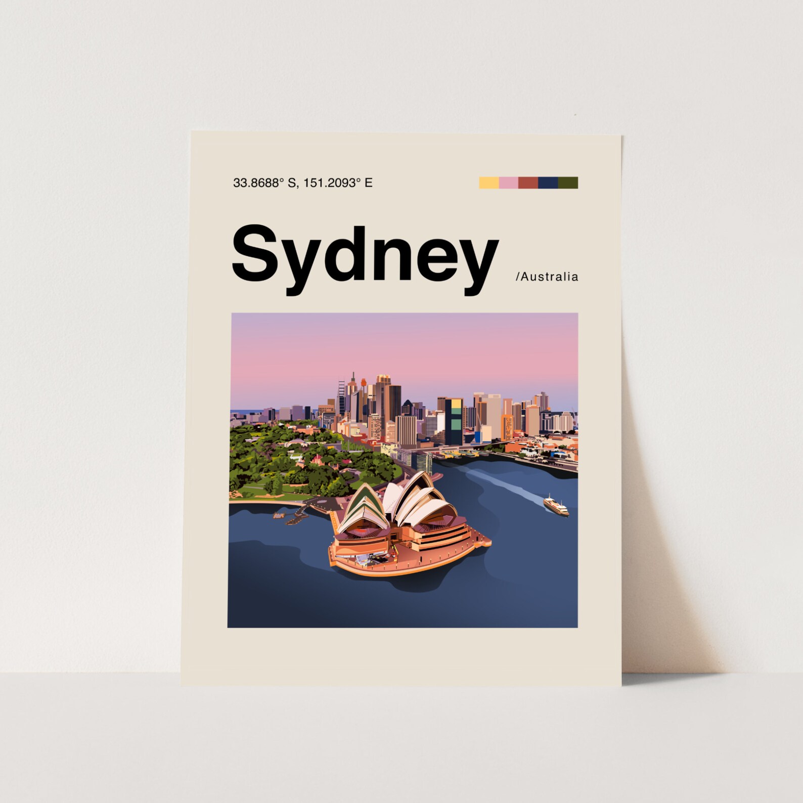 Sydney Poster, Minimalist, Helvetica, Mid-century Modern, Sydney Travel ...
