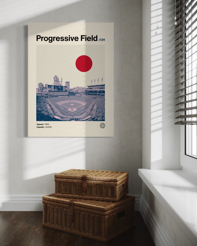 Progressive Field Poster, Guardian Poster, Minimalist, Helvetica, Mid ...