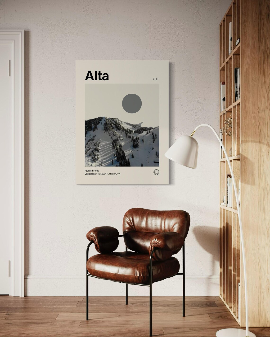 Alta Poster, Minimalist, Helvetica, Mid-century Modern, Alta Snow Ski ...