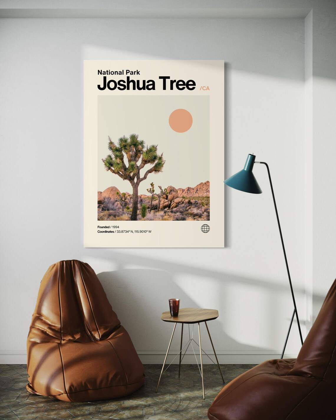 Joshua Tree Poster, Minimalist, Helvetica, Mid-century Modern, Joshua ...