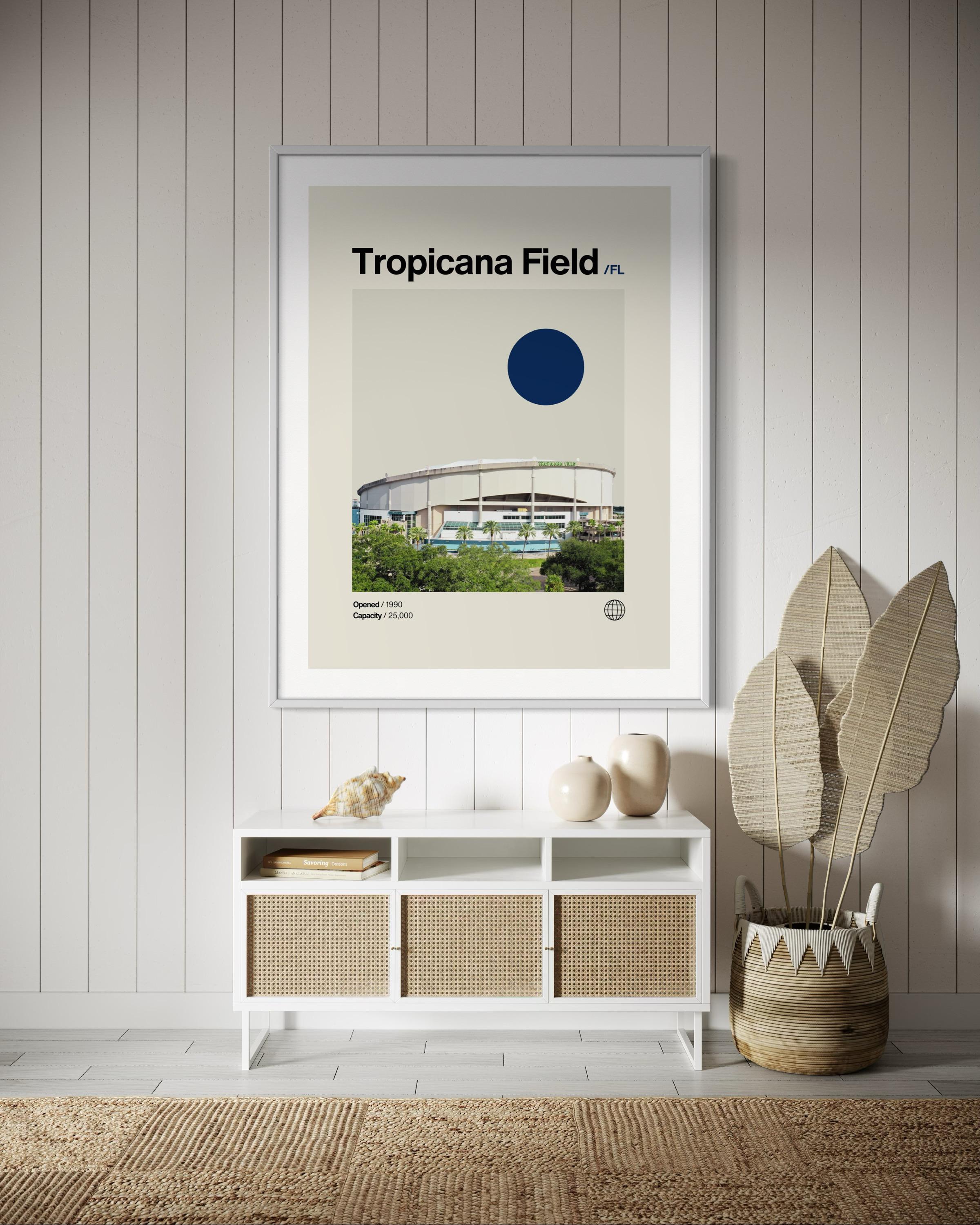 Tropicana Field Poster, Rays Poster, Minimalist, Helvetica, Mid-century ...