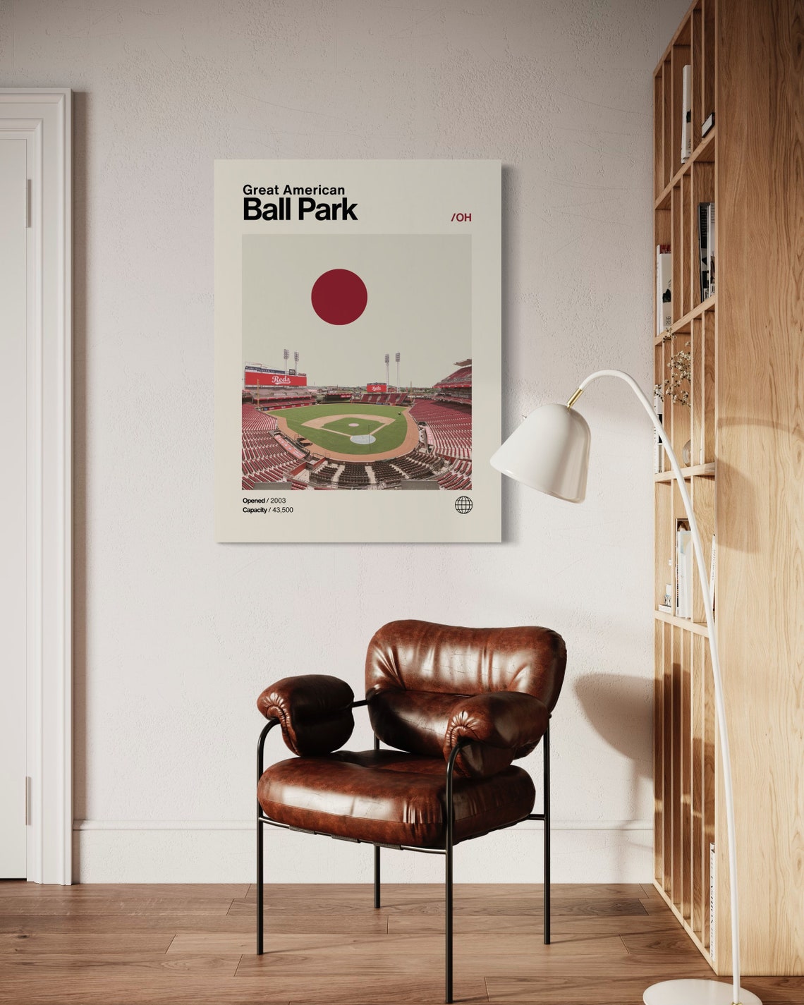 Great American Ball Park Poster, Reds Poster, Minimalist, Helvetica ...
