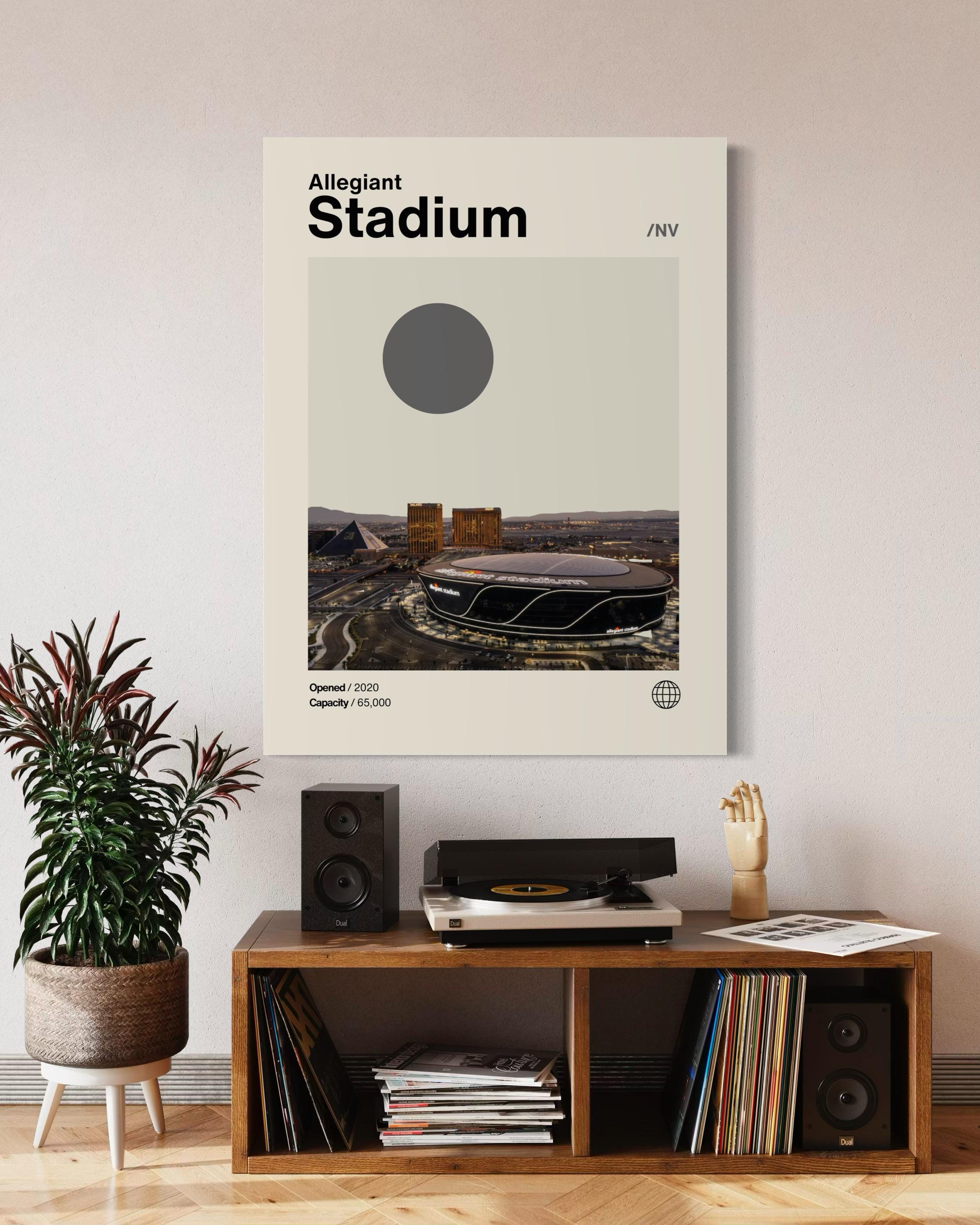 Allegiant Stadium Poster, Raiders Poster, Minimalist, Helvetica, Mid ...