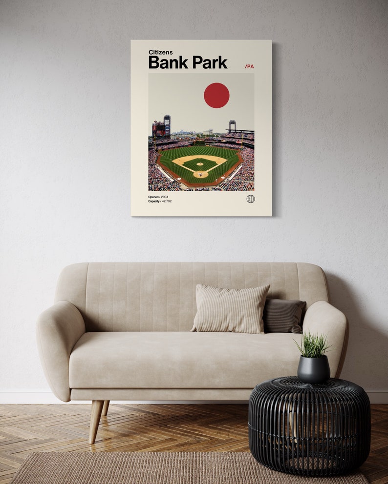 Citizens Bank Park Poster, Phillies Poster, Minimalist, Helvetica, Mid ...
