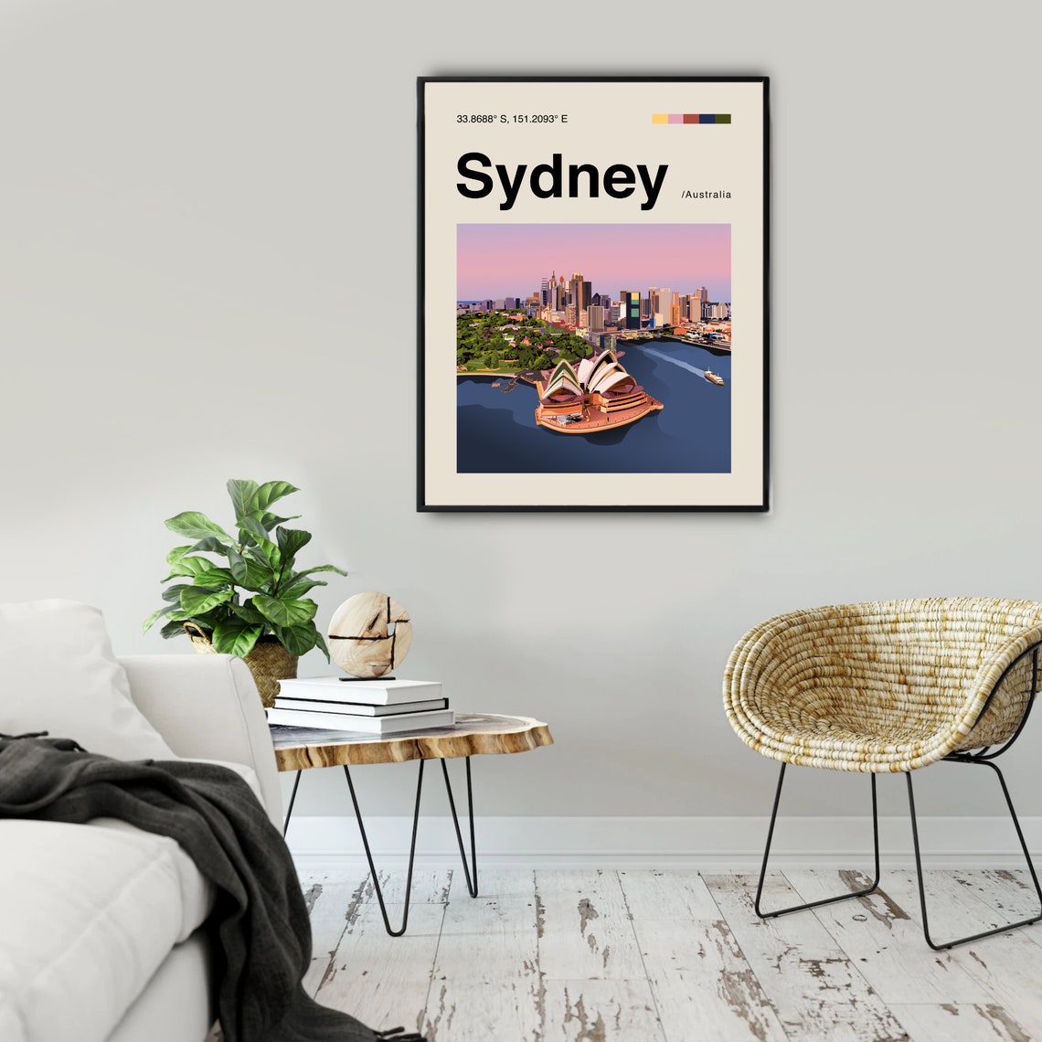 Sydney Poster, Minimalist, Helvetica, Mid-century Modern, Sydney Travel ...