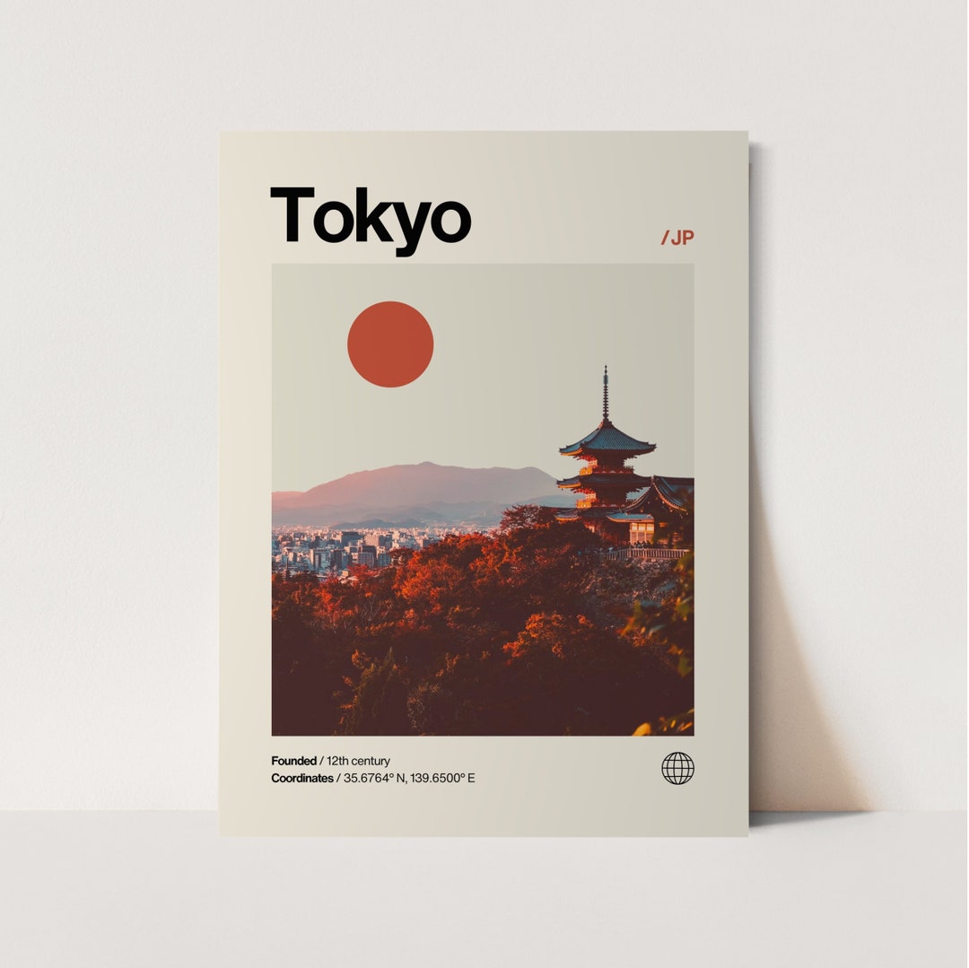 Tokyo Poster, Minimalist, Helvetica, Mid-century Modern, Tokyo Travel ...