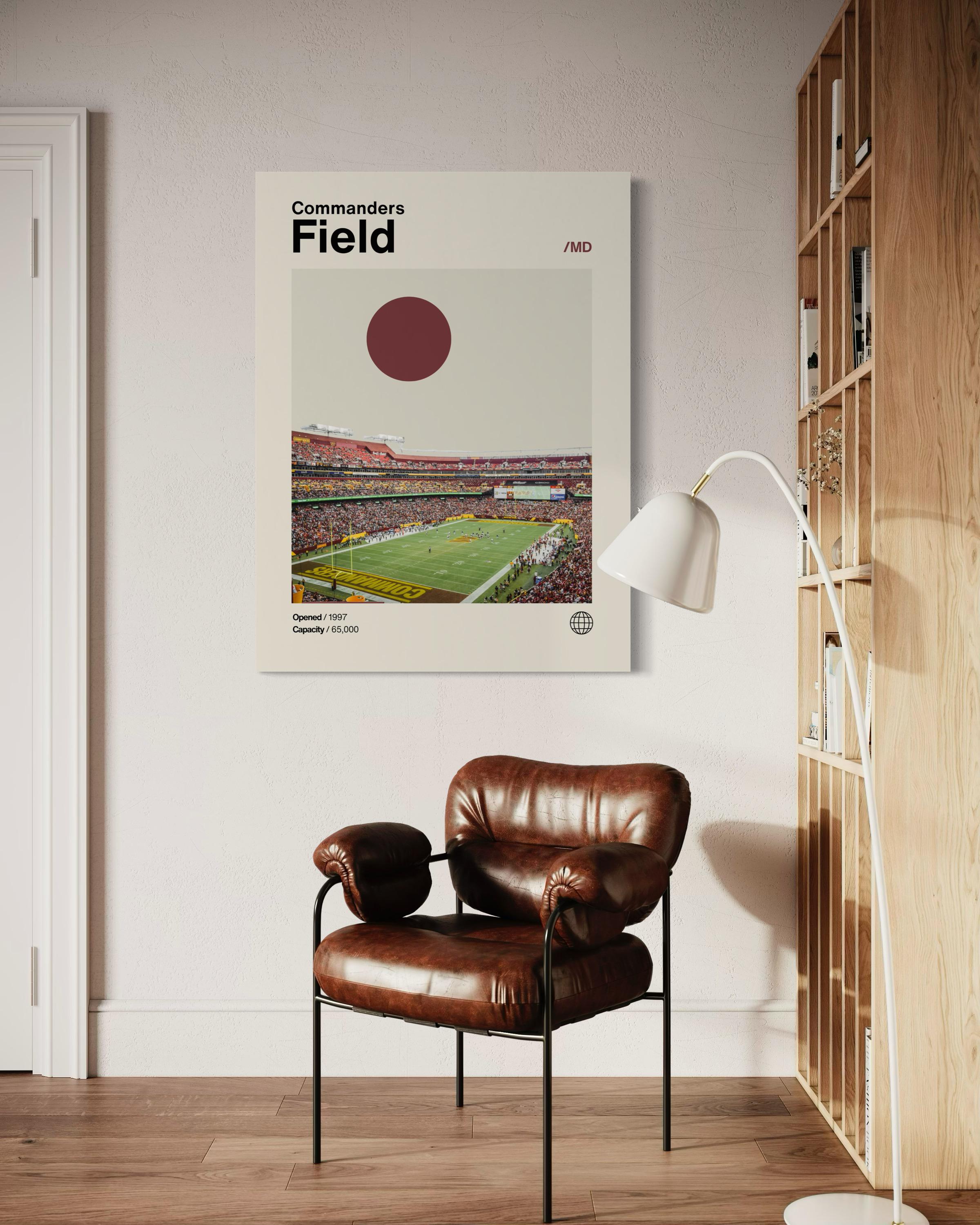 Washington Commanders Stadium Poster, Commanders Poster, Minimalist ...