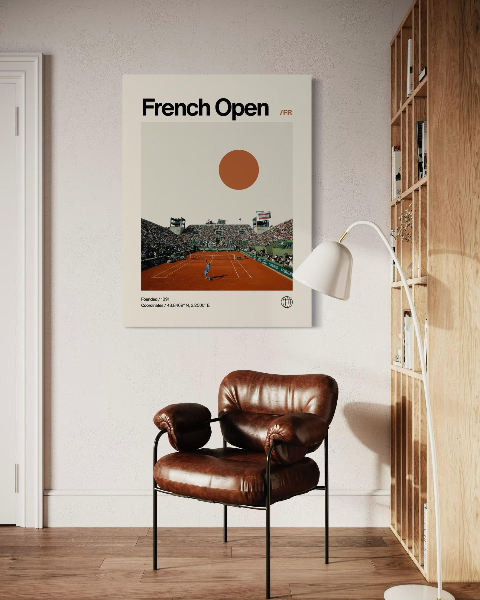 French Open Poster, Minimalist, Helvetica, Mid-century Modern, French ...