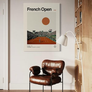 French Open Poster, Minimalist, Helvetica, Mid-century Modern, French ...
