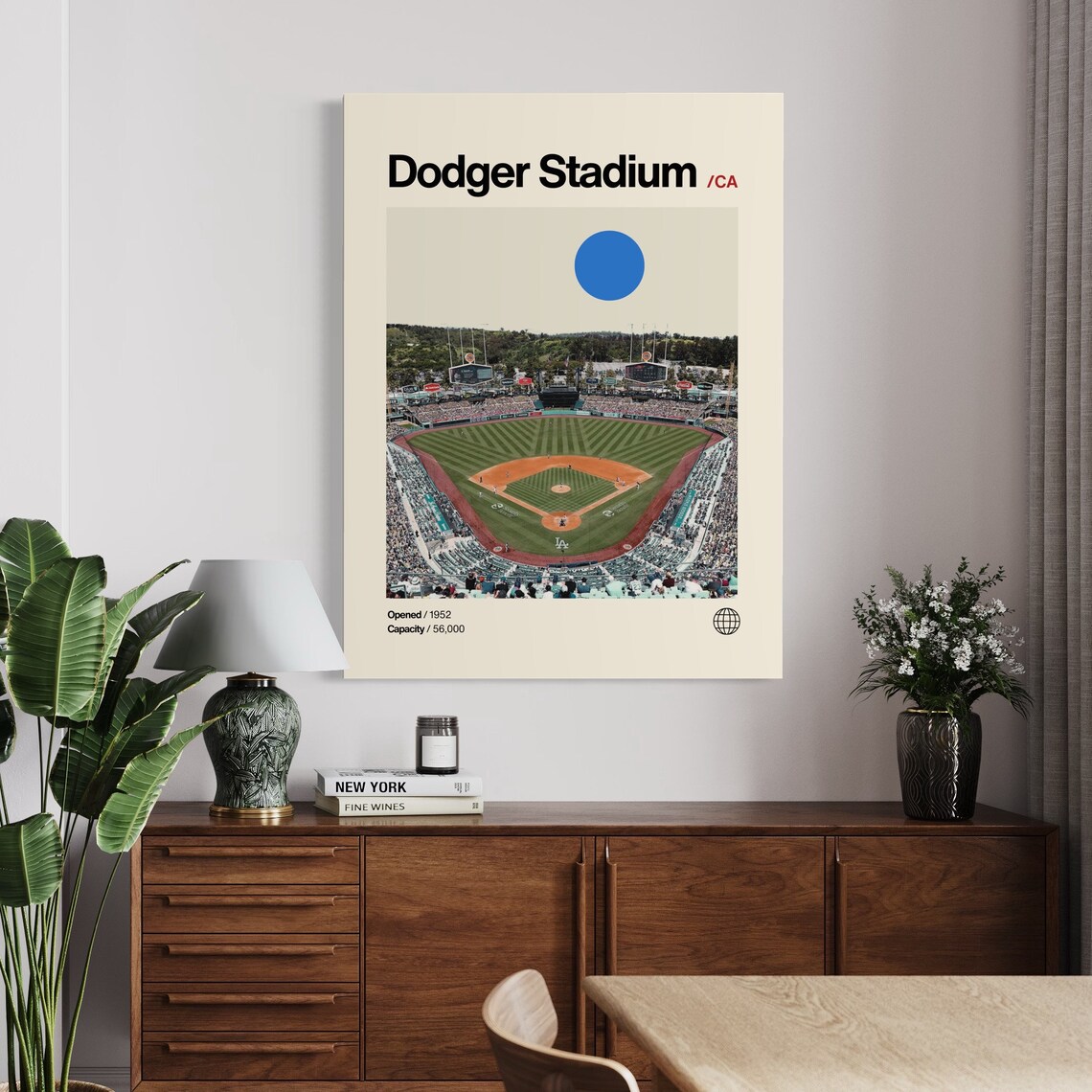 Dodger Stadium Poster, Dodgers Poster, Minimalist, Helvetica, Mid-century Modern, Baseball Art ...
