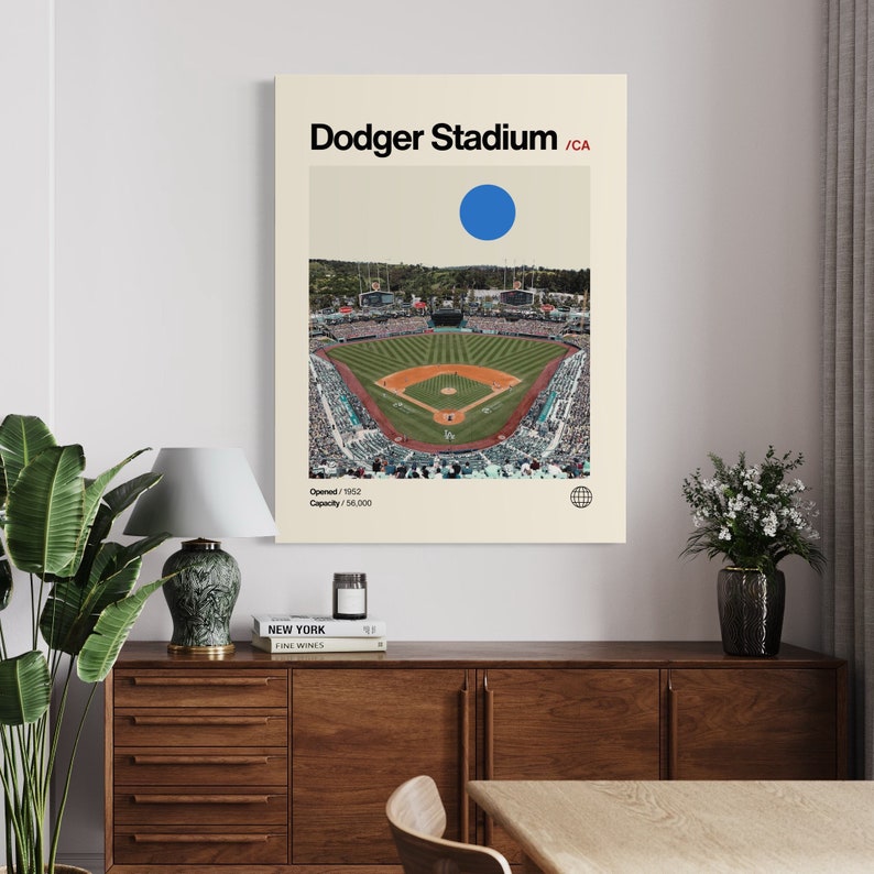 Dodger Stadium Poster, Dodgers Poster, Minimalist, Helvetica, Mid ...