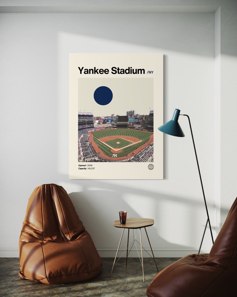 Yankee Stadium Poster, Yankee Poster, Minimalist, Helvetica, Mid ...