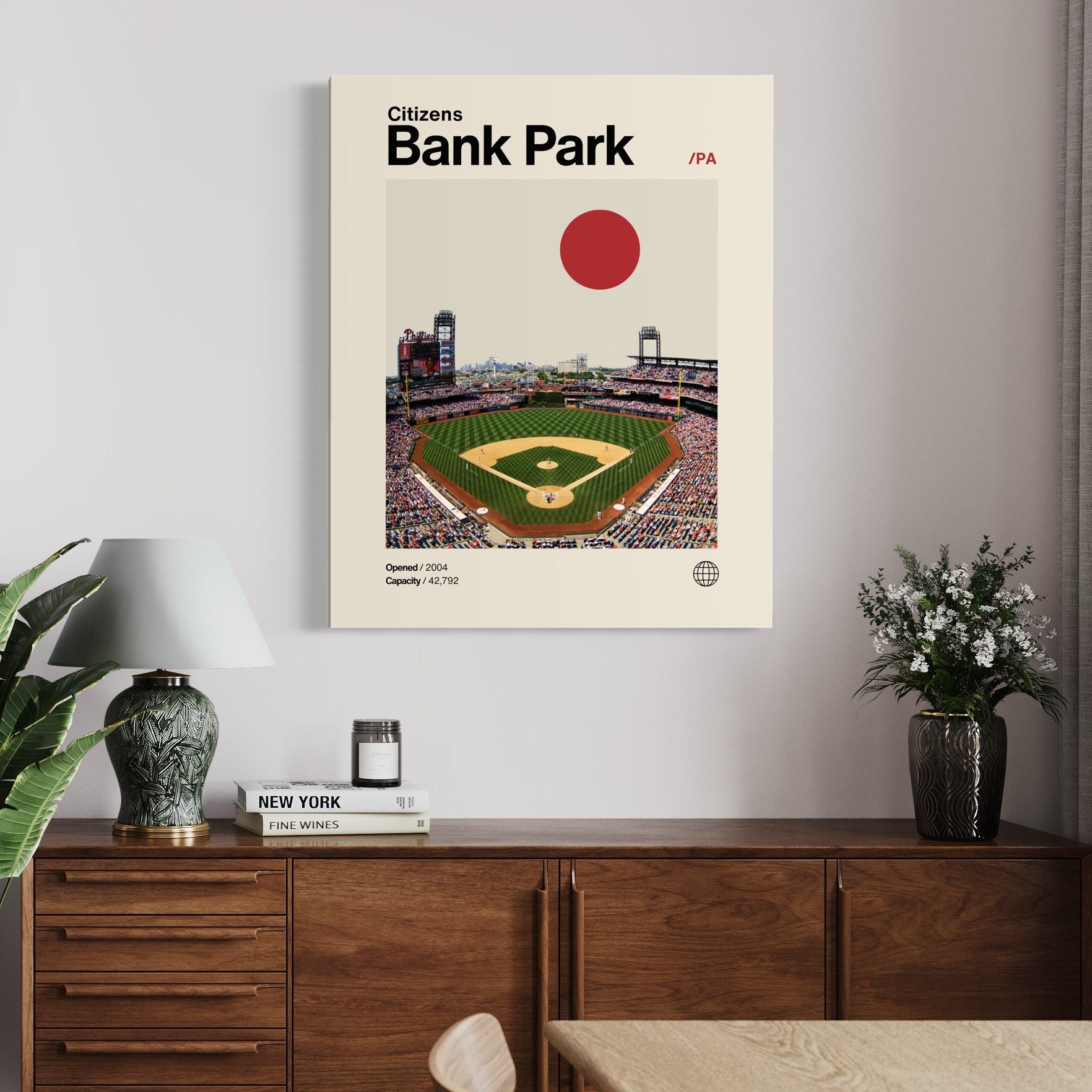 Citizens Bank Park Poster, Phillies Poster, Minimalist, Helvetica, Mid ...