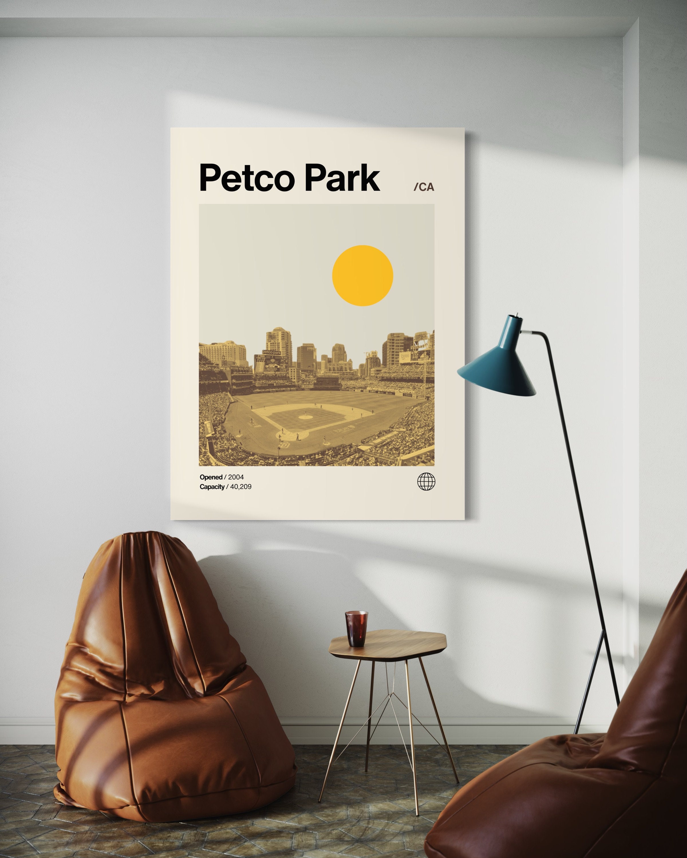 Petco Park Poster, Padres Poster, Minimalist, Helvetica, Mid-century ...