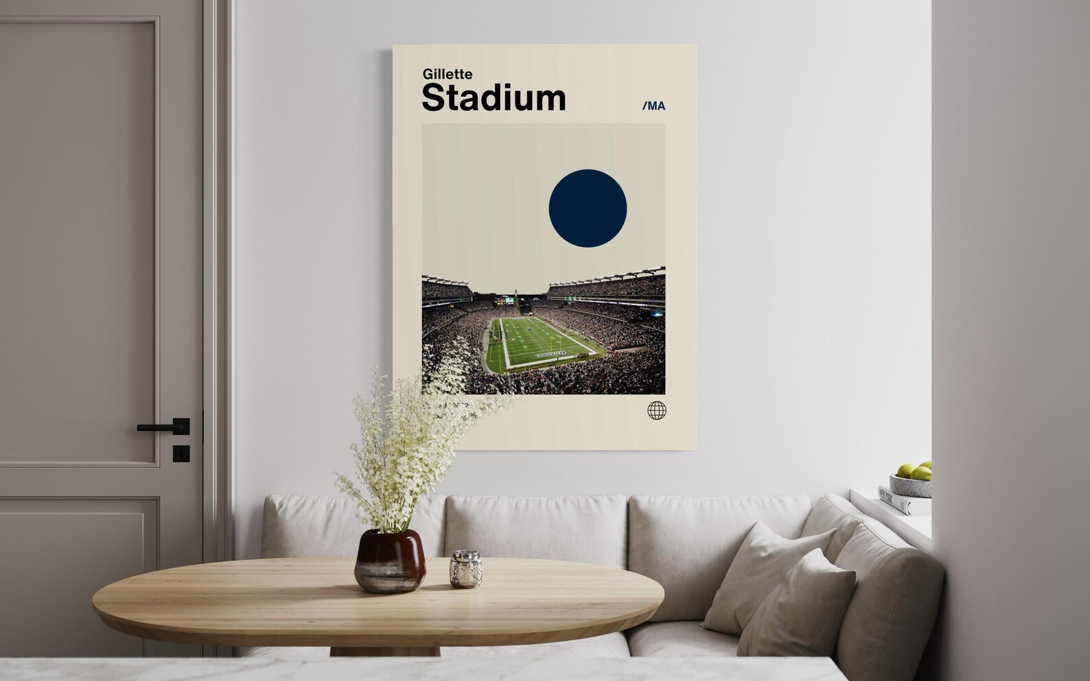 Gillette Stadium Poster, Patriots Poster, Minimalist, Helvetica, Mid ...