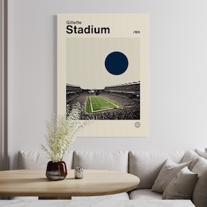 Gillette Stadium Poster, Patriots Poster, Minimalist, Helvetica, Mid ...