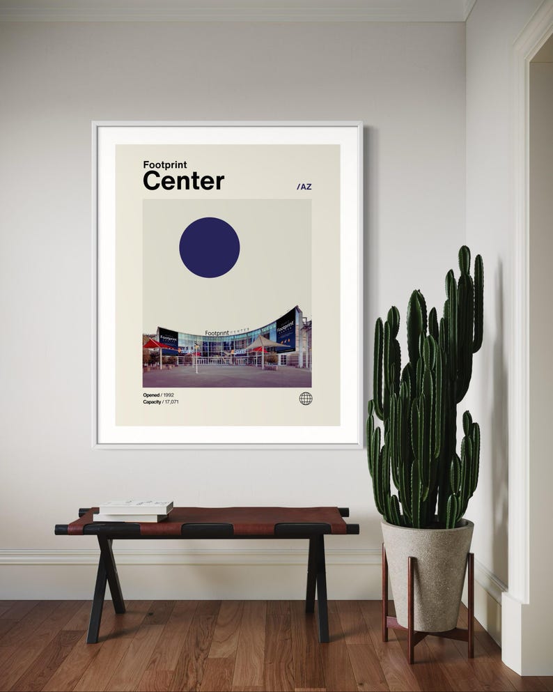 Footprint Center Poster, Suns Poster, Minimalist, Helvetica, Mid ...