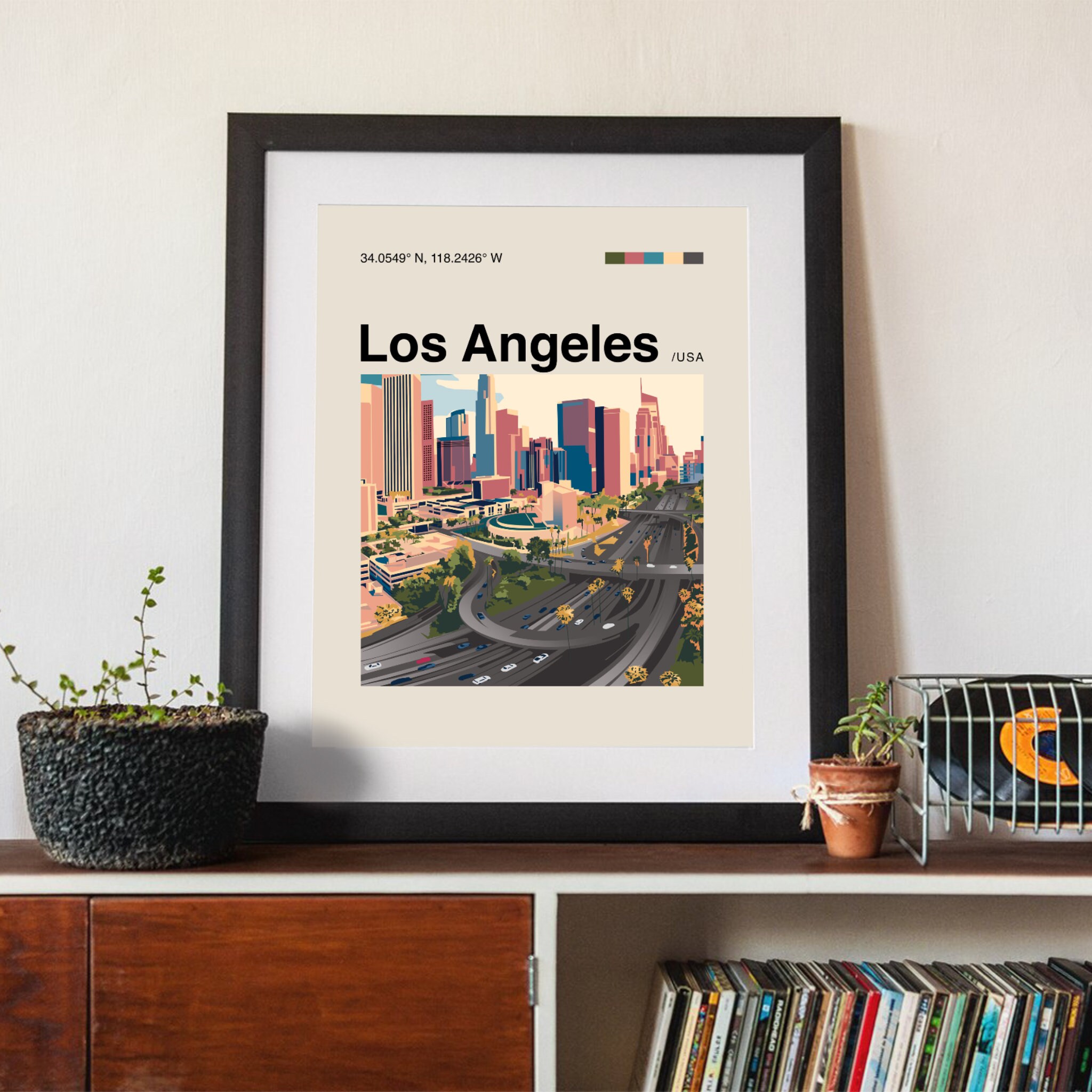 Los Angeles Poster, Minimalist, Helvetica, Mid-century Modern, Los ...