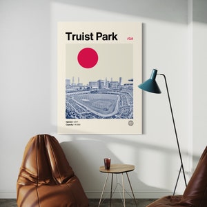 Truist Park Poster, Braves Poster, Minimalist, Helvetica, Mid-century ...