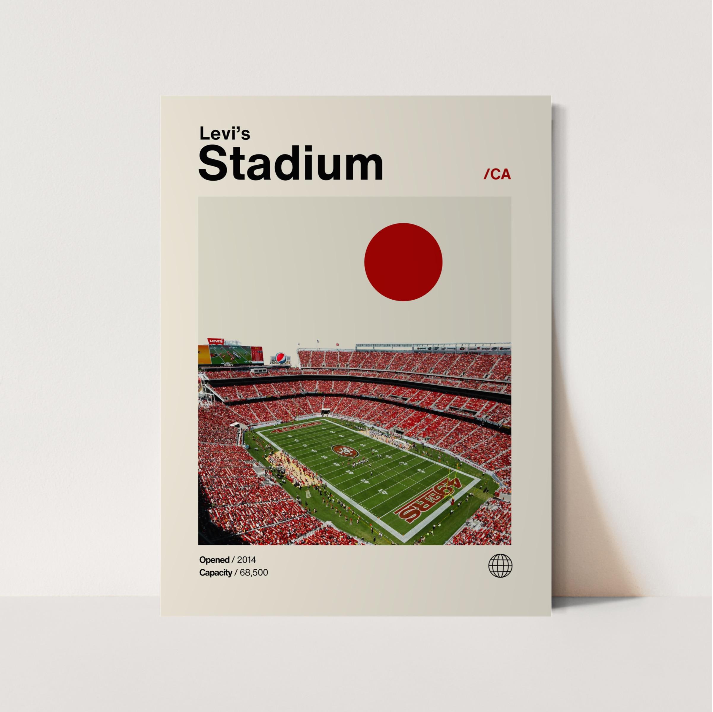 Levi Stadium Poster, 49ers Poster, Minimalist, Helvetica, Mid-century ...