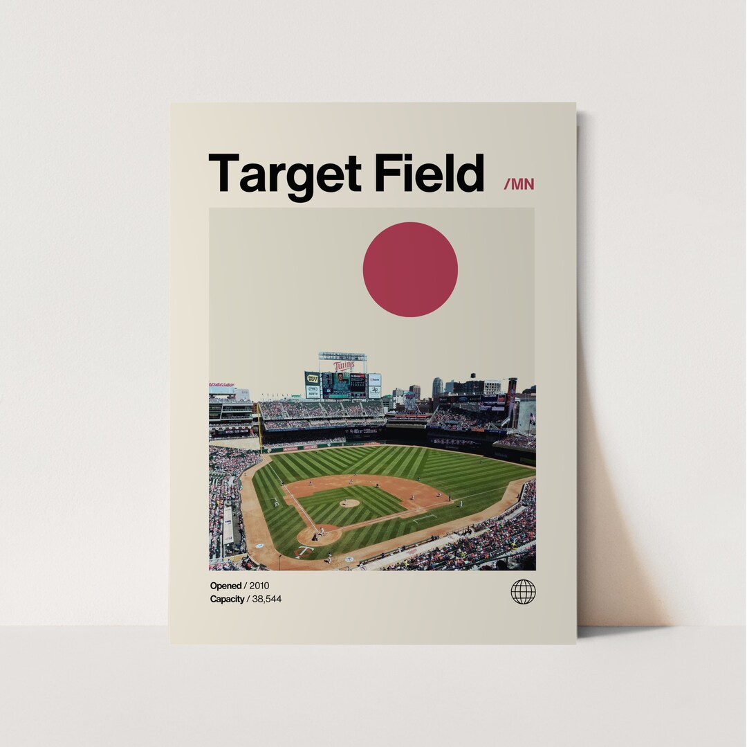 Target Field Poster, Twins Poster, Minimalist, Helvetica, Mid-century ...