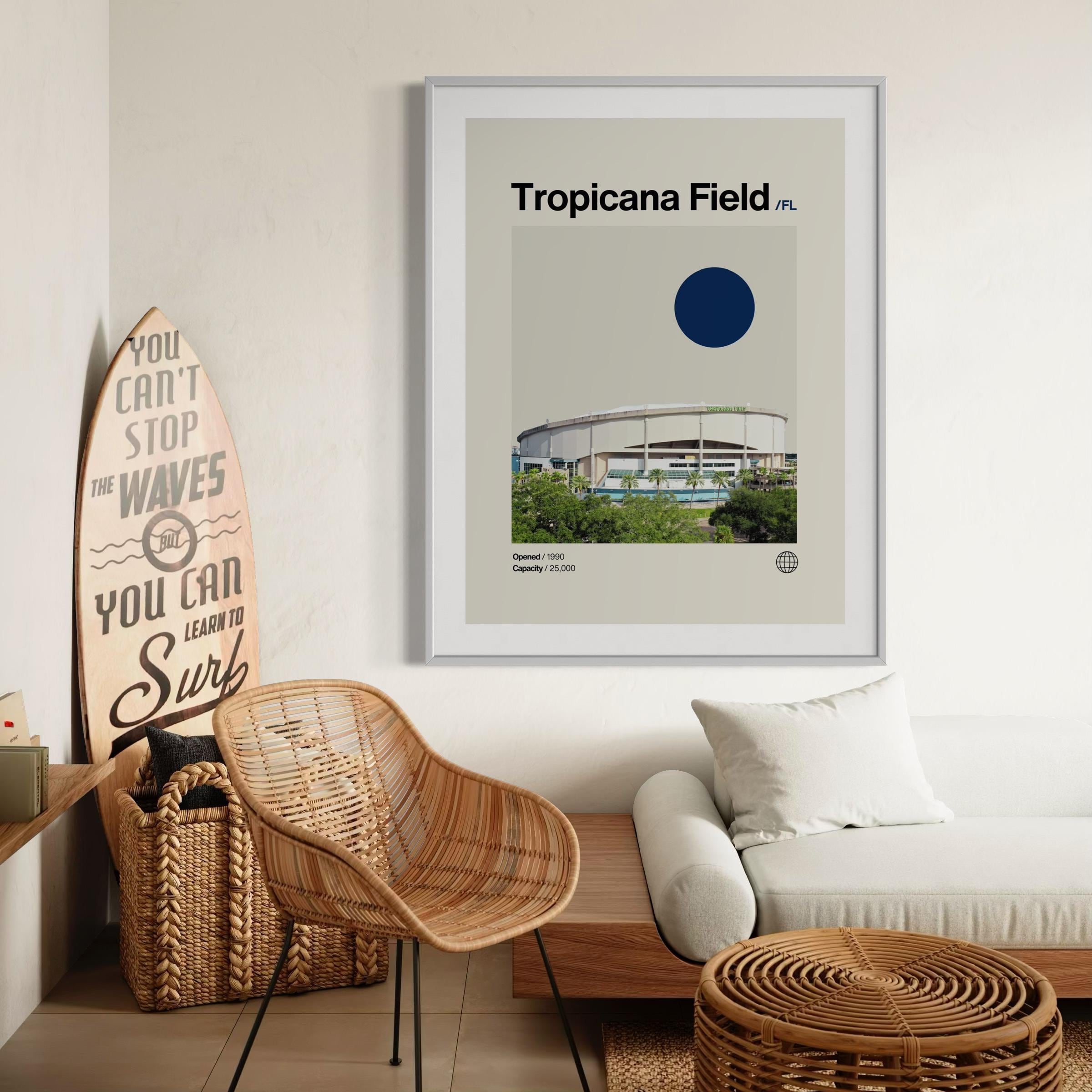 Tropicana Field Poster, Rays Poster, Minimalist, Helvetica, Mid-century ...