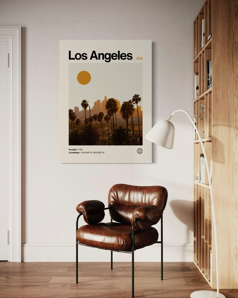 Los Angeles Poster, Minimalist, Helvetica, Mid-century Modern, Los ...