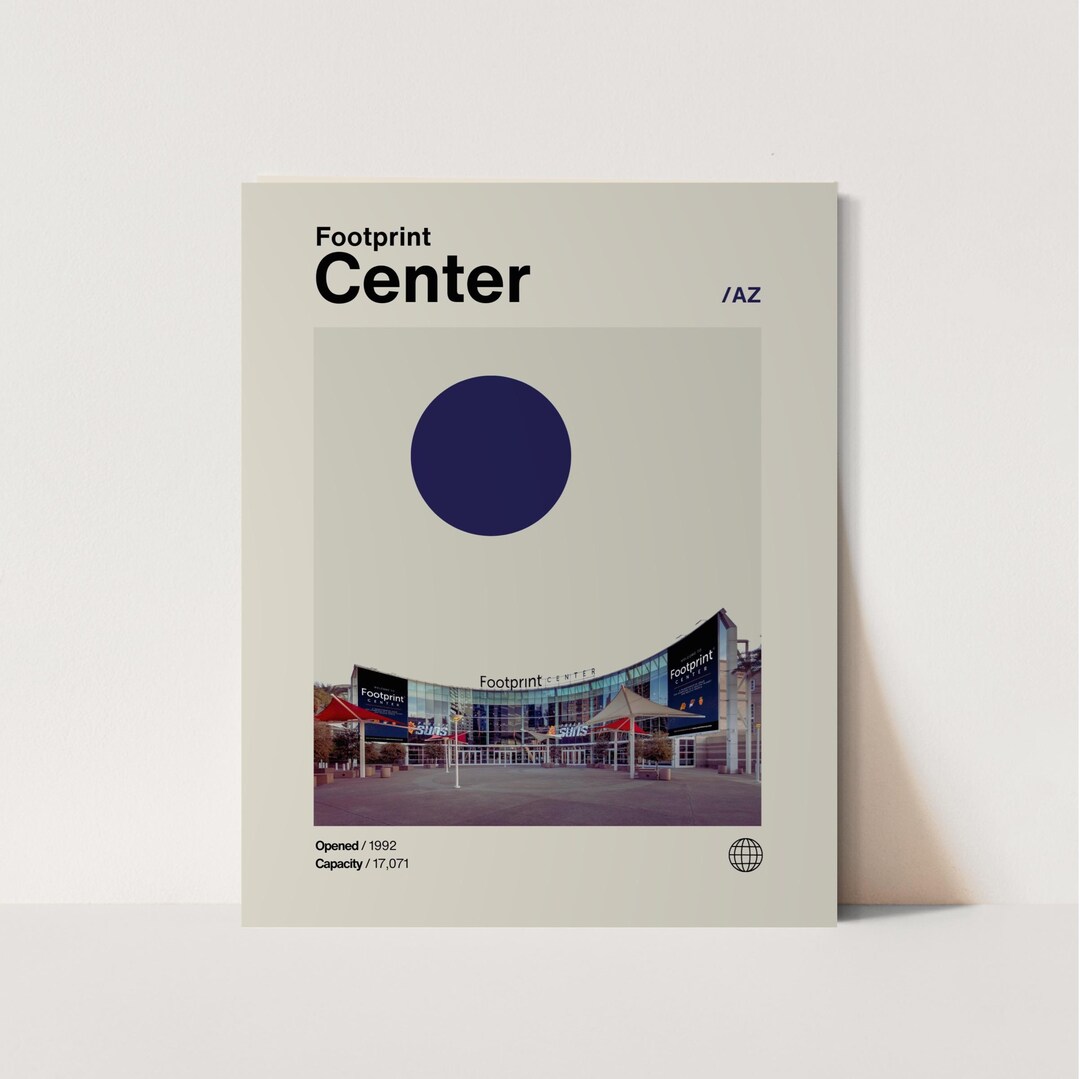 Footprint Center Poster, Suns Poster, Minimalist, Helvetica, Mid ...