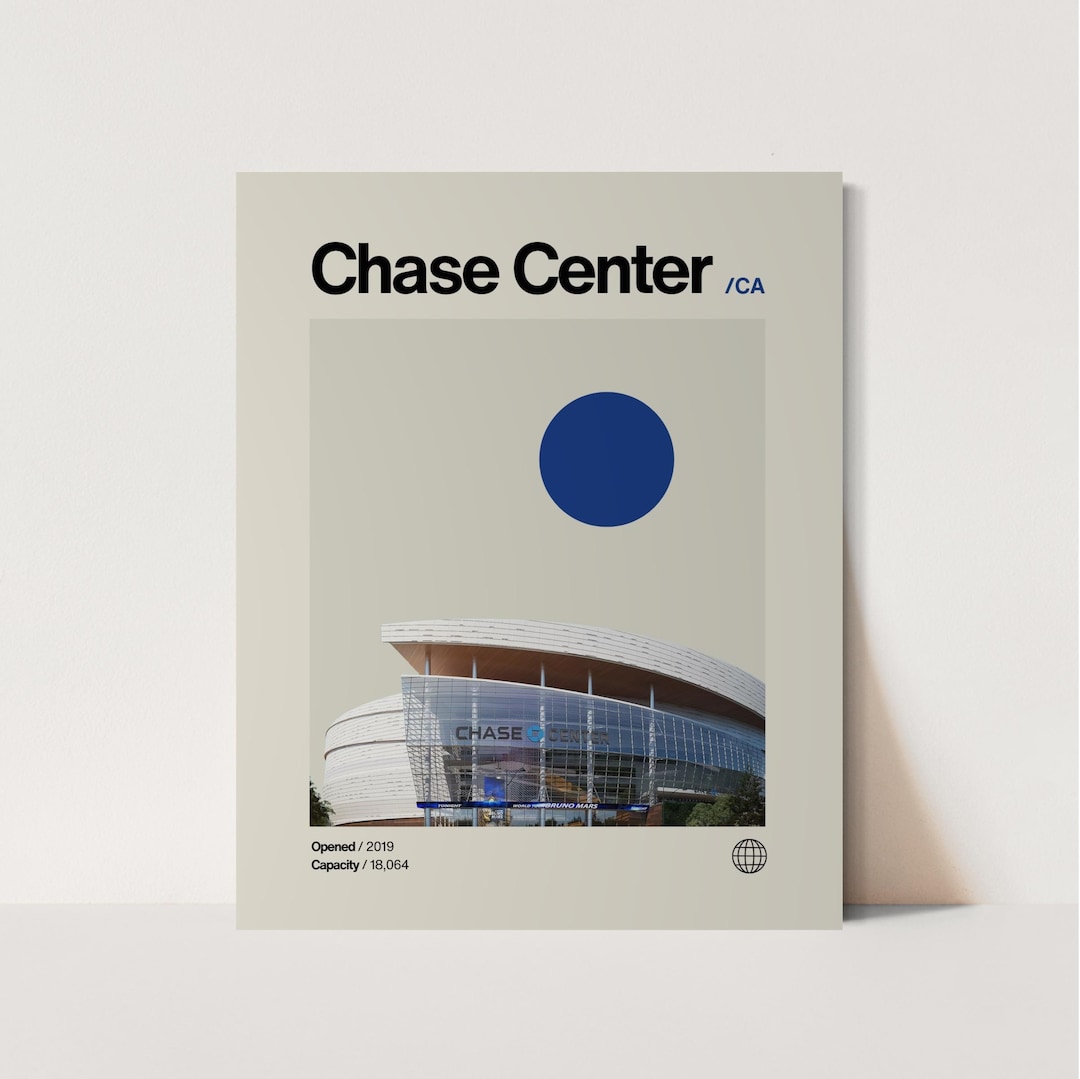Chase Center Poster, Warriors Poster, Minimalist, Helvetica, Mid ...
