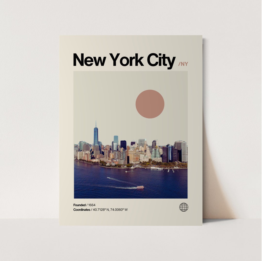 New York City Poster, Minimalist, Helvetica, Mid-century Modern, New ...