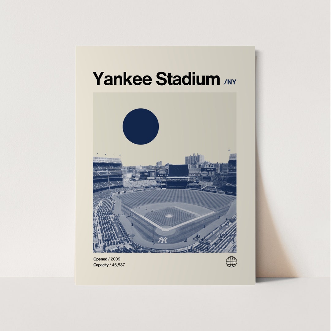 Yankee Stadium Poster, Yankee Poster, Minimalist, Helvetica, Mid ...
