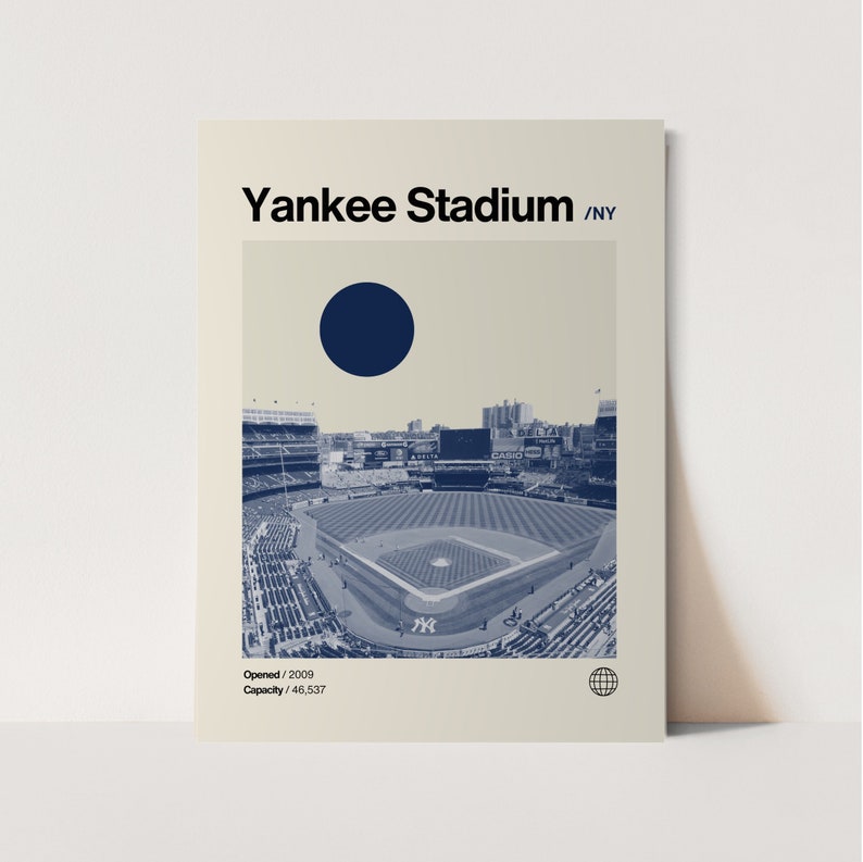 Yankee Stadium Poster, Yankee Poster, Minimalist, Helvetica, Mid ...