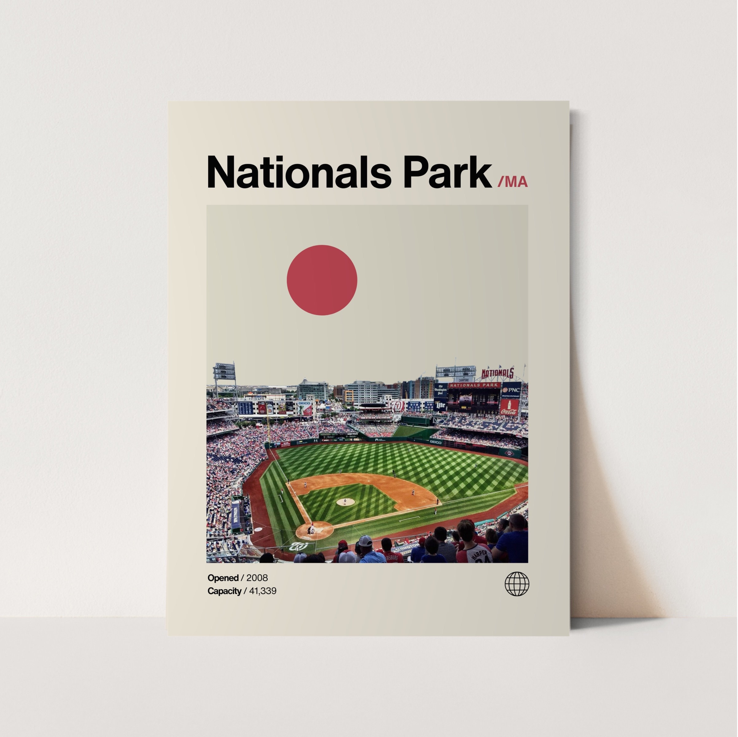Nationals Park Poster, Nationals Poster, Minimalist, Helvetica, Mid ...