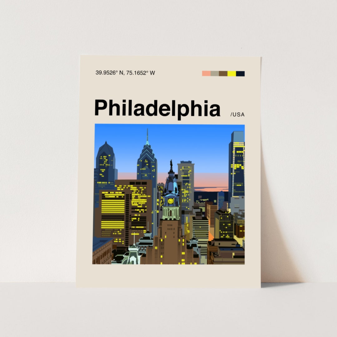 Philadelphia Poster, Minimalist, Helvetica, Mid-century Modern ...