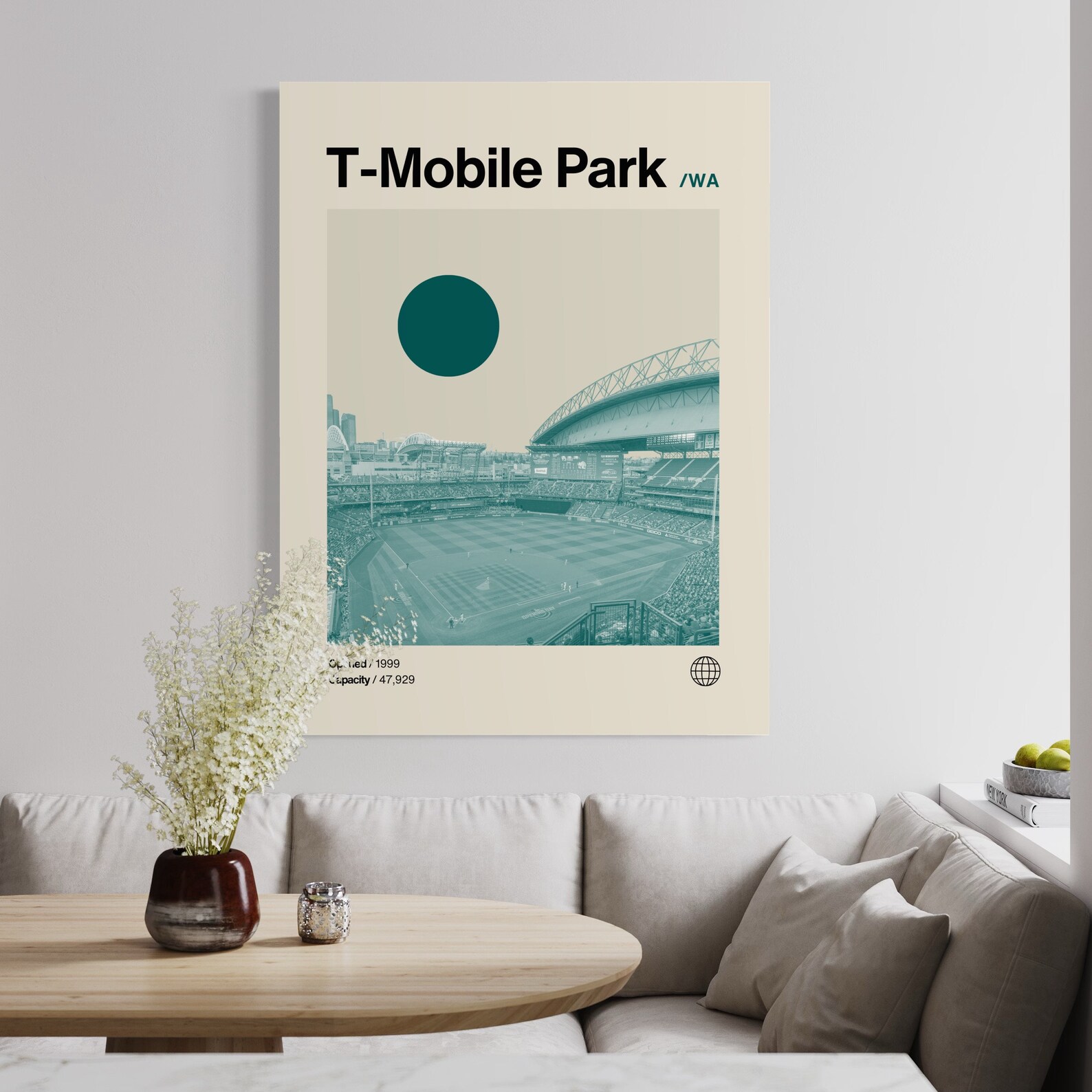 T-mobile Park Poster, Mariners Poster, Minimalist, Helvetica, Mid ...
