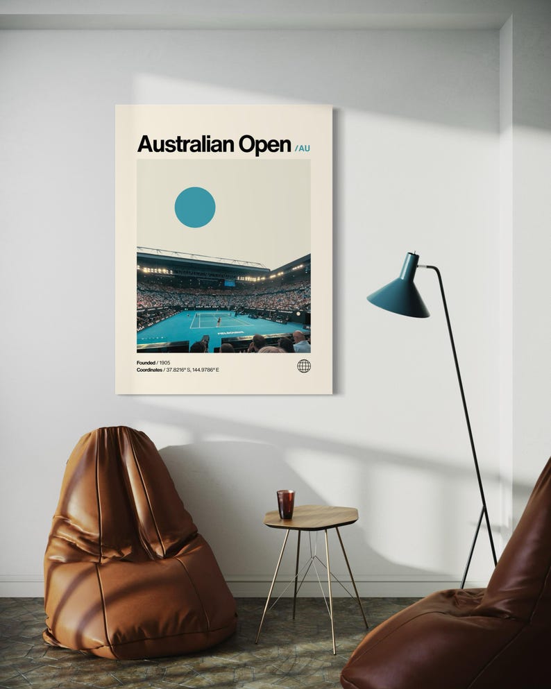 Australian Open Poster, Minimalist, Helvetica, Mid-century Modern ...