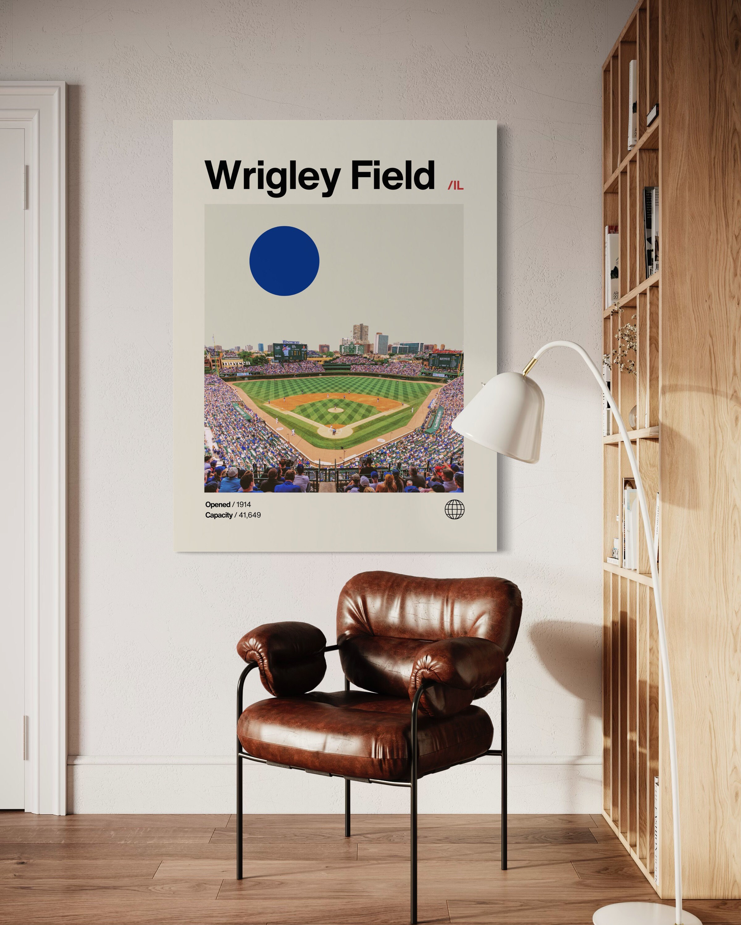 Wrigley Field Poster, Cubs Poster, Minimalist, Helvetica, Mid-century ...