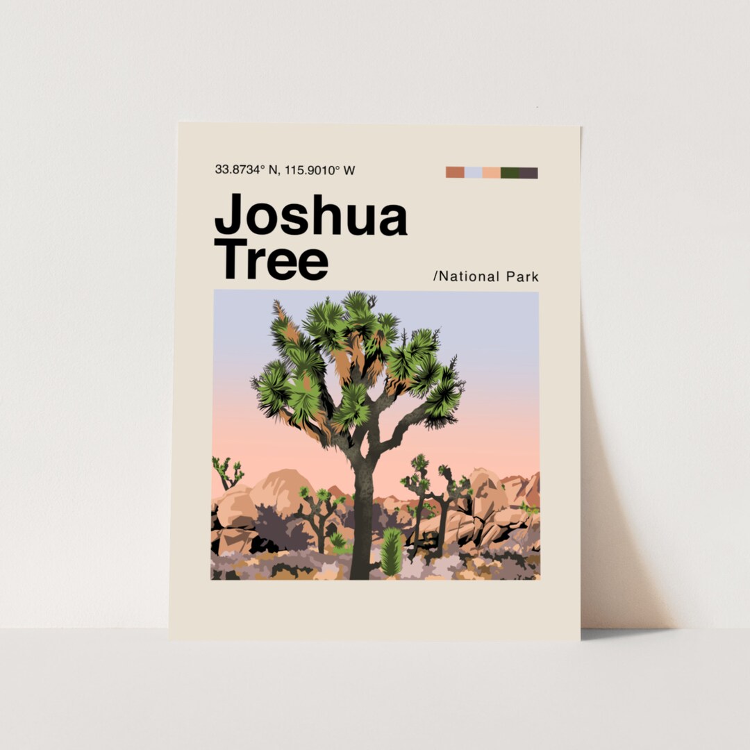 Joshua Tree Poster, Minimalist, Helvetica, Mid-century Modern, Joshua ...
