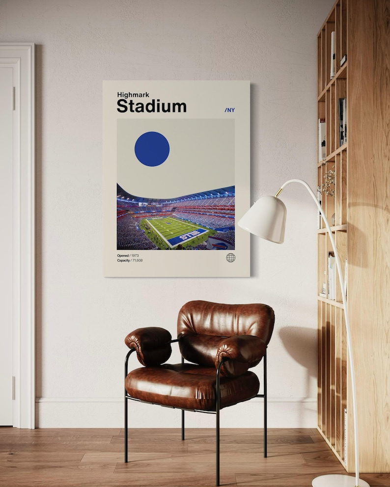Highmark Stadium Poster, Bills Poster, Minimalist, Helvetica, Mid ...
